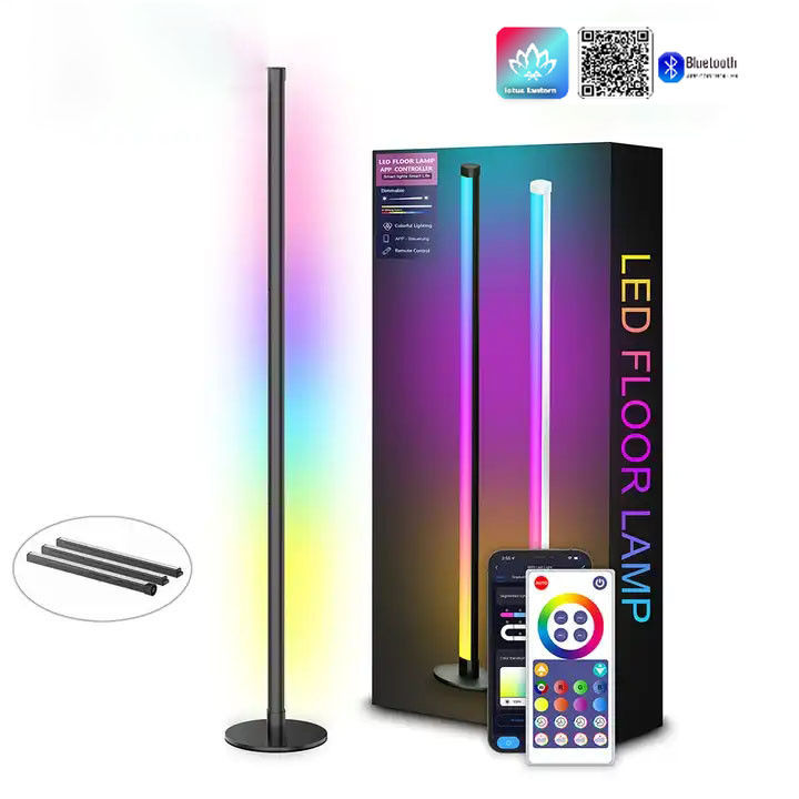Black Colour Changing Floor Lamp Power 10W Multi Colored Floor Lamp